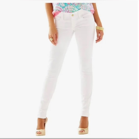 Lilly Pulitzer | Jeans | Lilly Pulitzer Worth Skinny White Jeans Size 4 ...